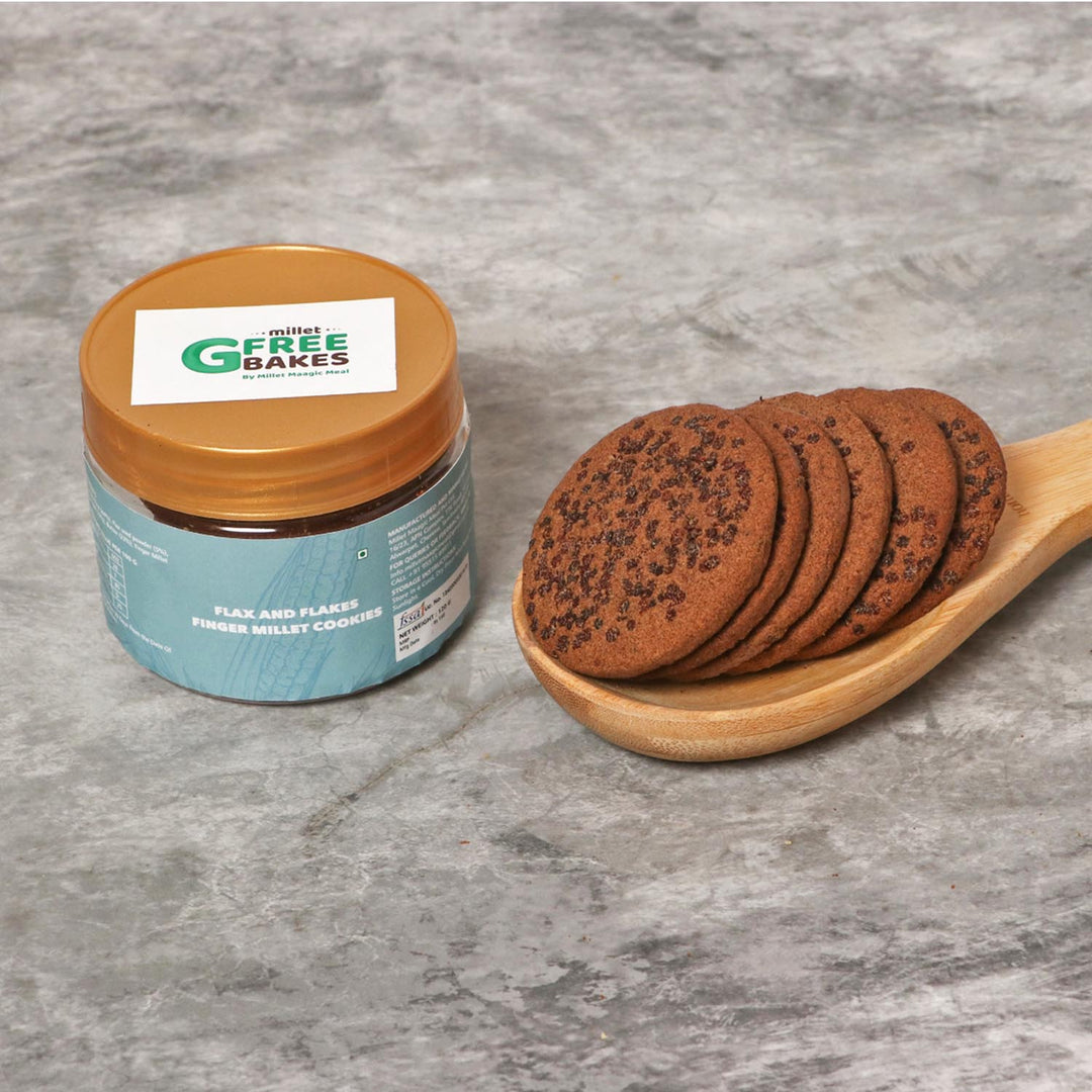 Flax & Flakes Ragi Cookies – 120g, Guilt-Free & Crunchy – Millet Maagic ...